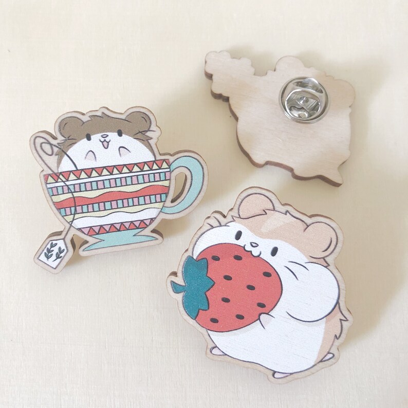 Hamster Pins Wooden Hamsters Cute Gift Pin Hammy - Etsy