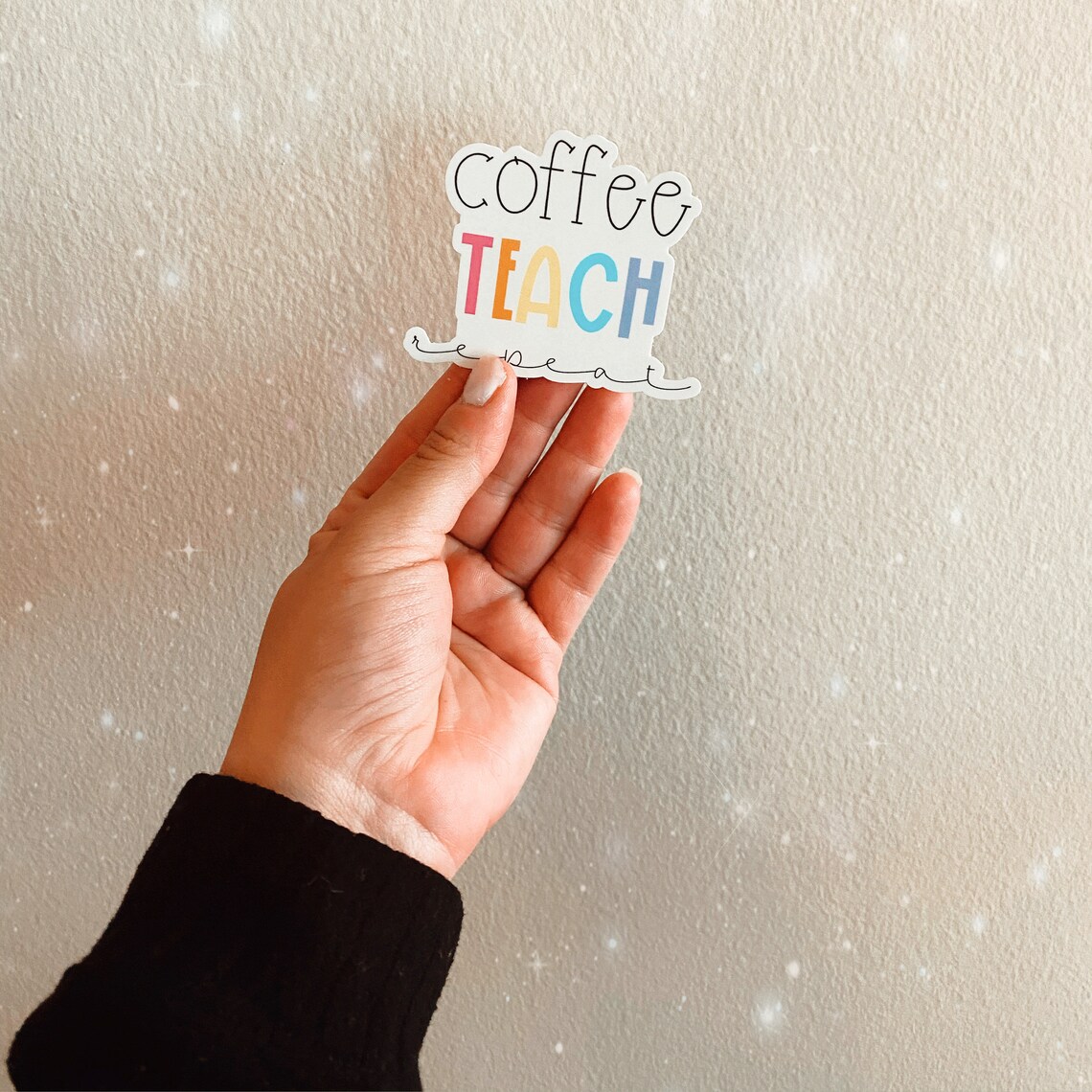 Coffee Teach Repeat Sticker Teacher Sticker Teacher Gifts Computer ...
