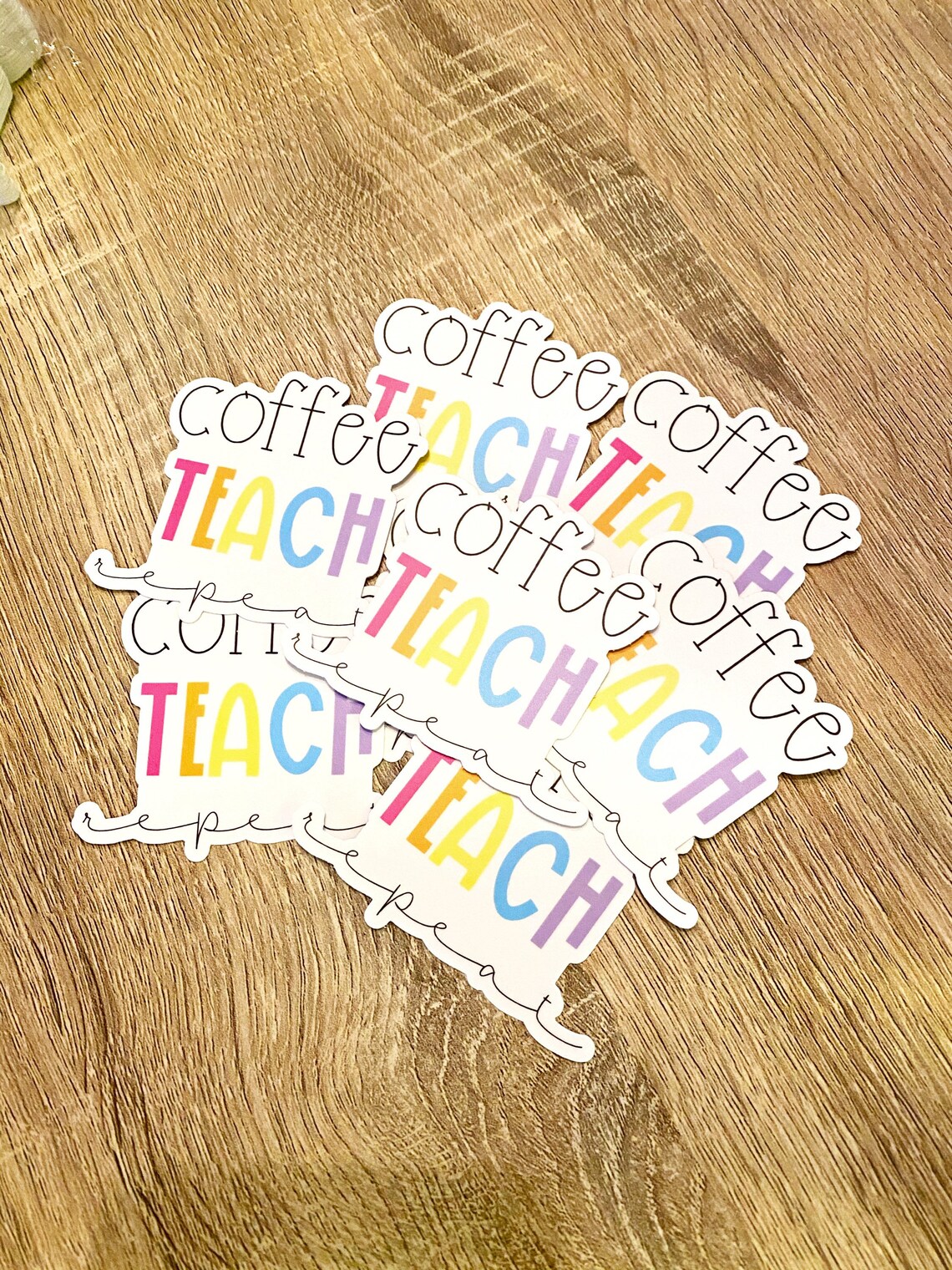 Coffee Teach Repeat Sticker Teacher Sticker Teacher Gifts Computer ...