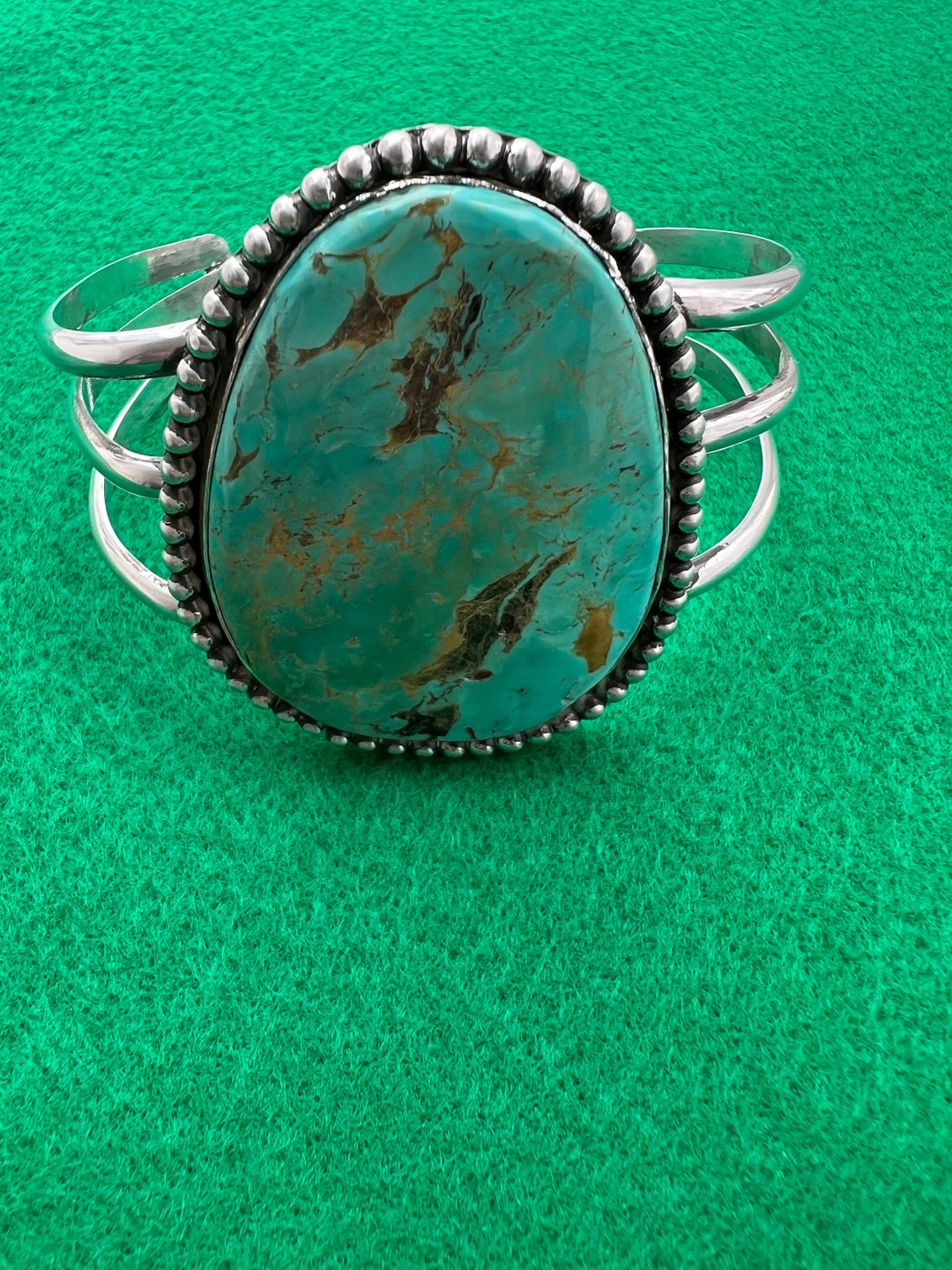 Tyrone Turquoise W/sterling Silver Cuff Bracelet - Etsy