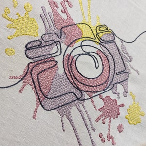 Camera Embroidery Design, Embroidery Designs Watercolor - Etsy