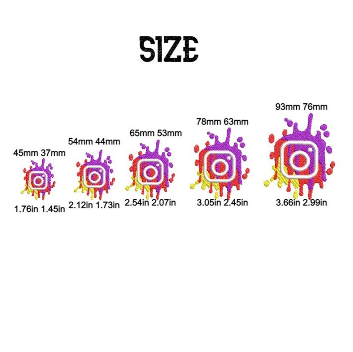 Instagram Embroidery Design, Embroidery Designs Social Media Icons - Etsy