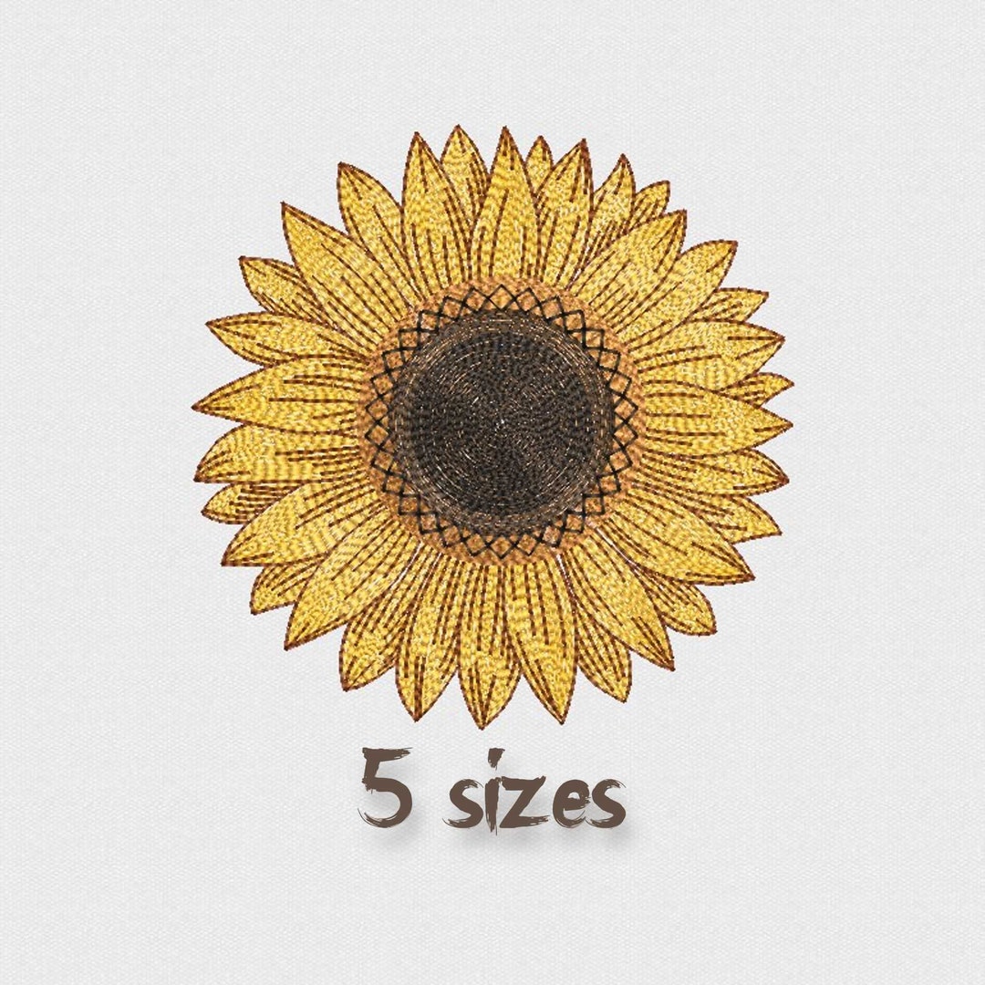 Sunflower Embroidery Design, Flower Embroidery Designs - Etsy