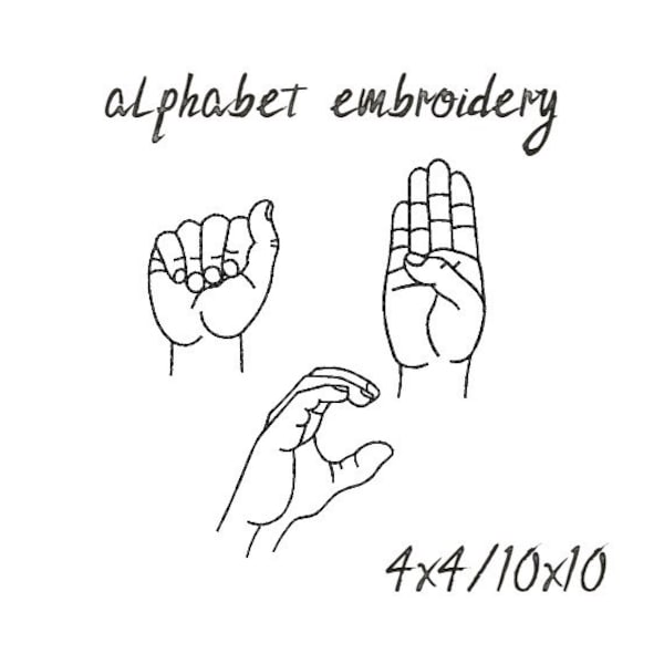 Asl Embroidery Design File - Etsy