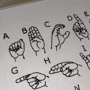 Hand Embroidery Design, Deaf Embroidery Designs ASL - Etsy