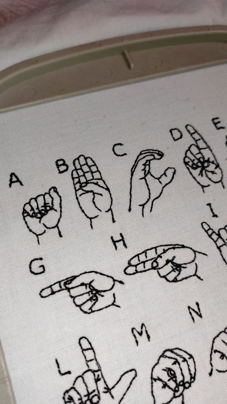Hand Embroidery Design Deaf Embroidery Designs ASL - Etsy