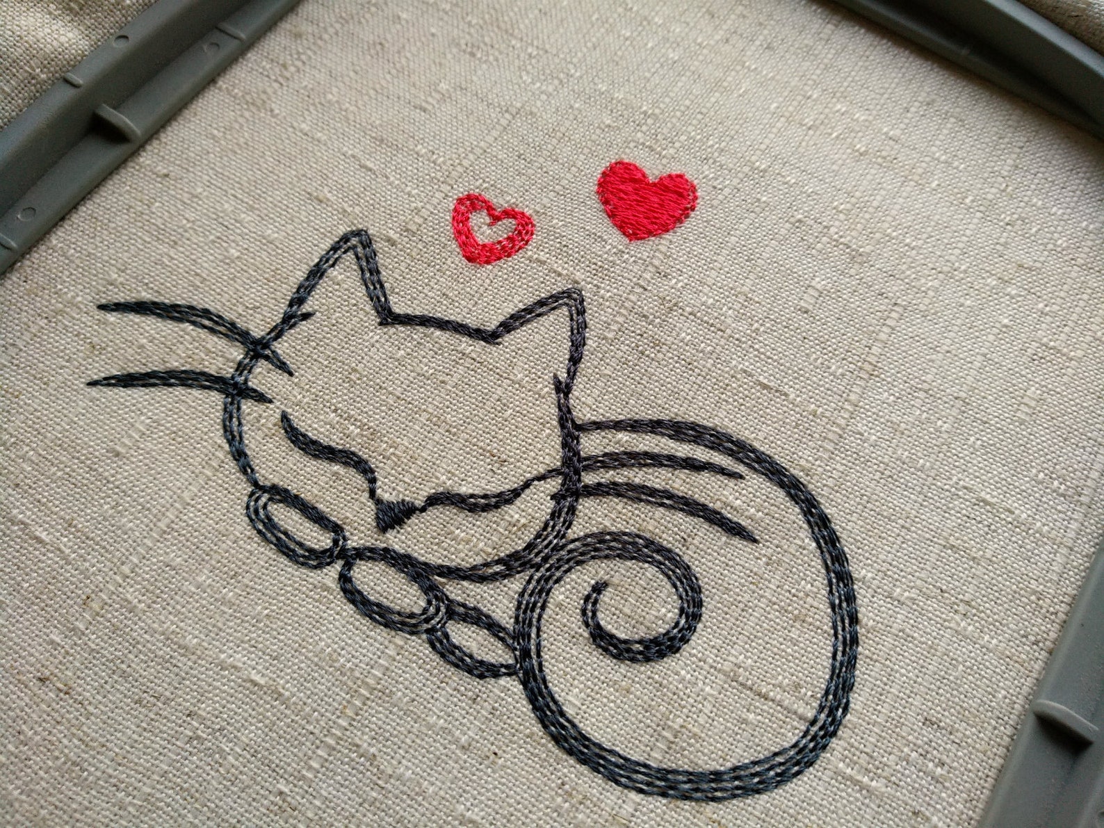 Cat Embroidery Design Machine Embroidery Designs Pet 3 Sizes | Etsy