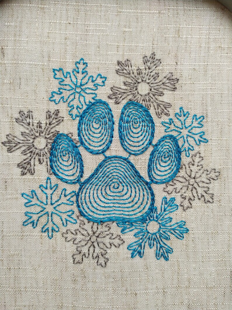 Paw Print Embroidery Design Snowflake Embroidery Designs - Etsy