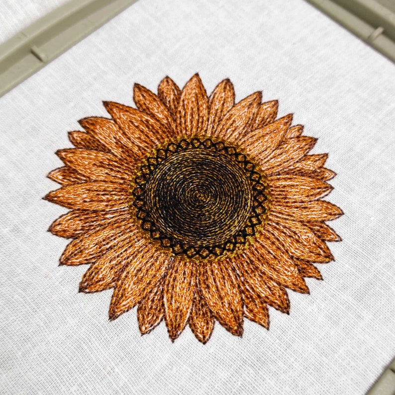 Sunflower Embroidery Design Flower Embroidery Designs - Etsy