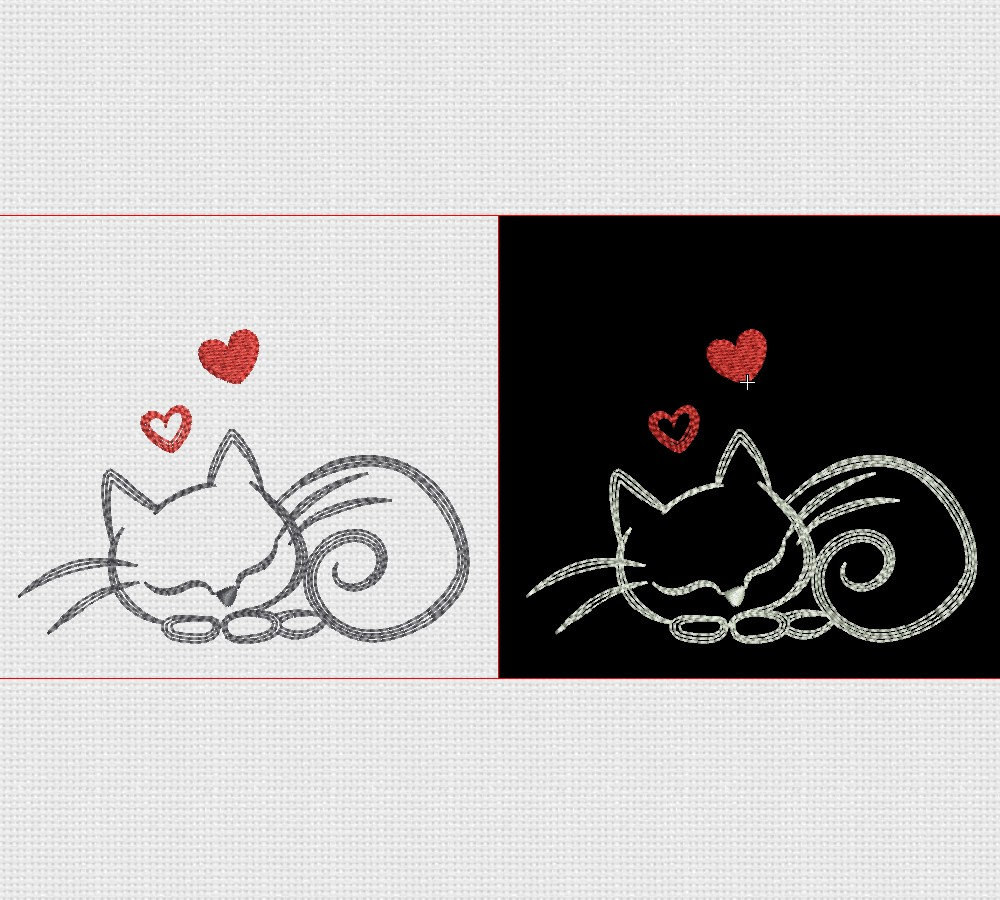 Cat Embroidery Design Machine Embroidery Designs Pet 3 Sizes | Etsy
