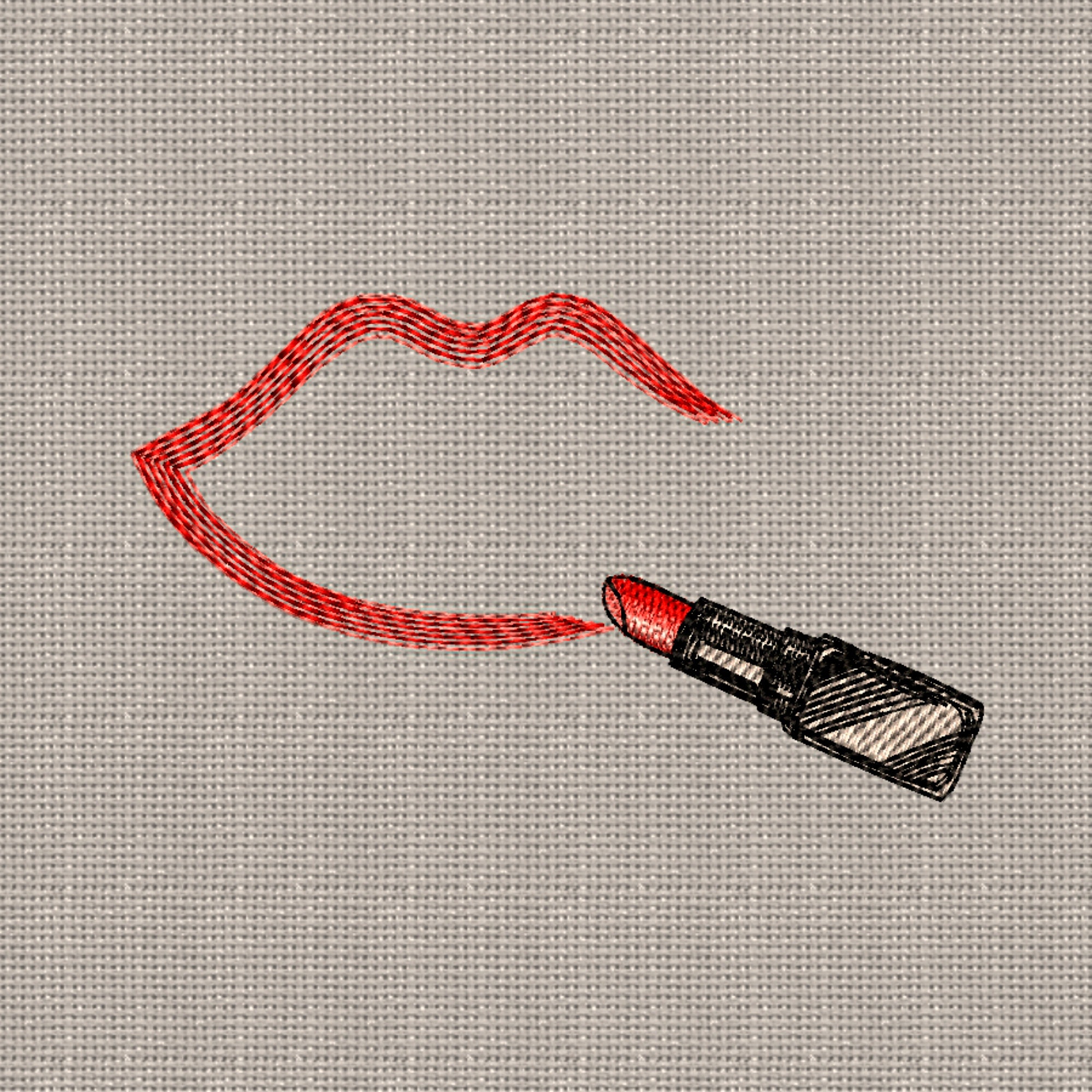 Lipstick Embroidery Design, Embroidery Designs Makeup - Etsy