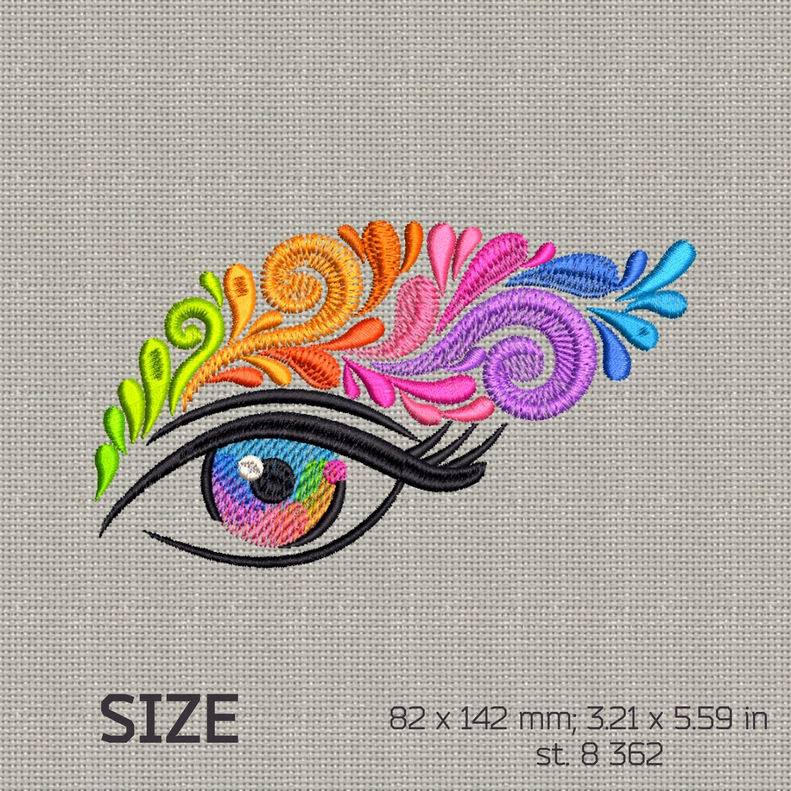 Embroidery Design Rainbow, Embroidery Designs Eye - Etsy