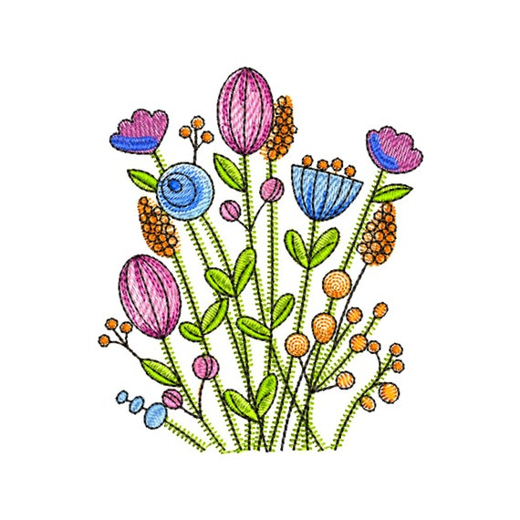 Embroidery Design Flowers Embroidery Designs - Etsy