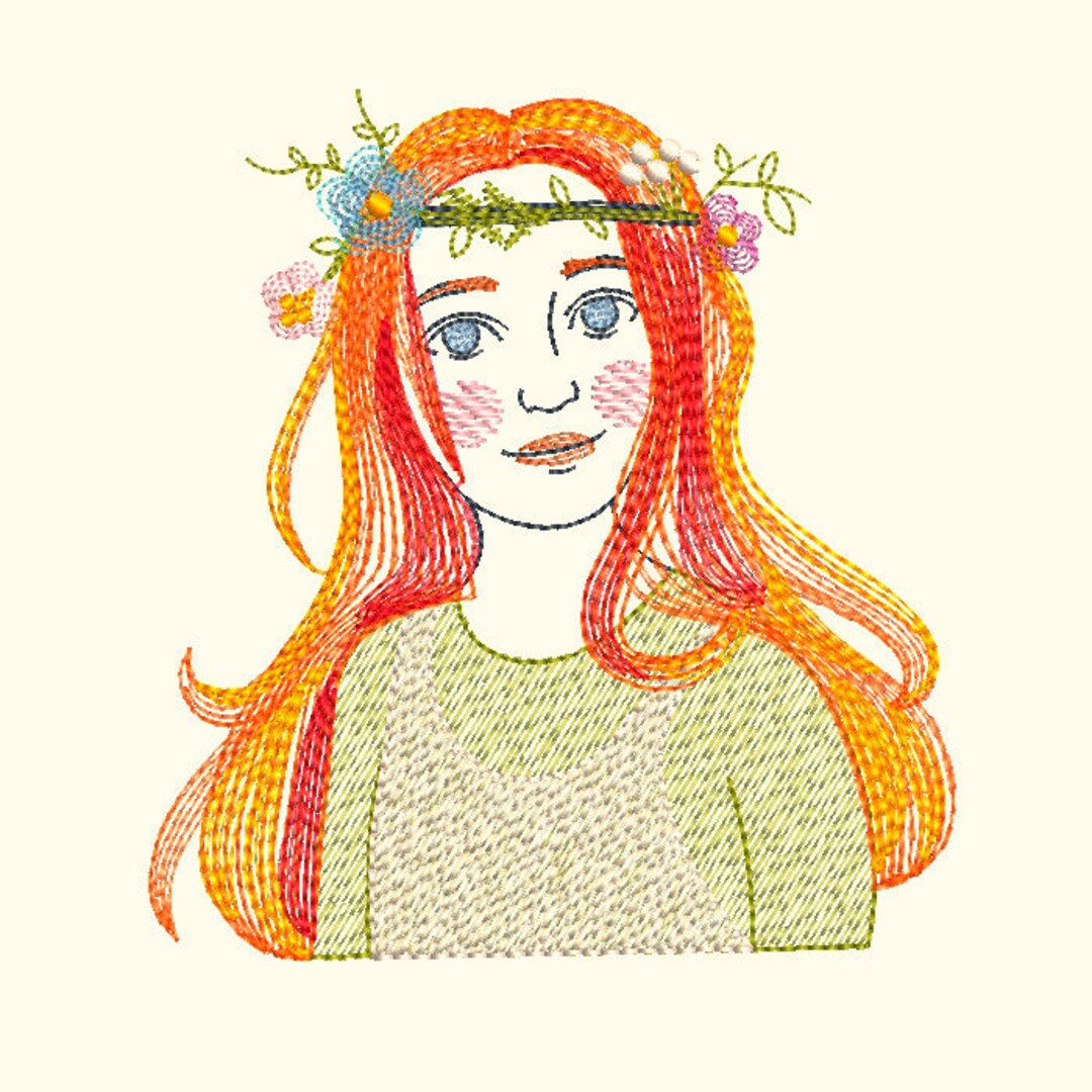 Girl Embroidery Design, Woman Embroidery Designs - Etsy