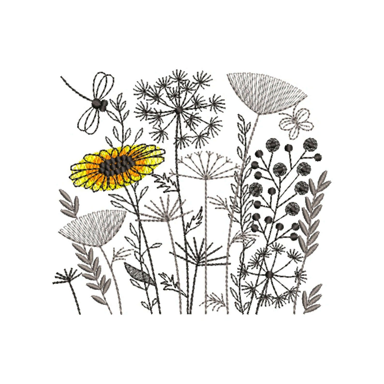 Embroidery Design Flowers Embroidery Designs Grass - Etsy