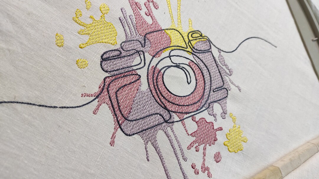 Camera Embroidery Design, Embroidery Designs Watercolor - Etsy
