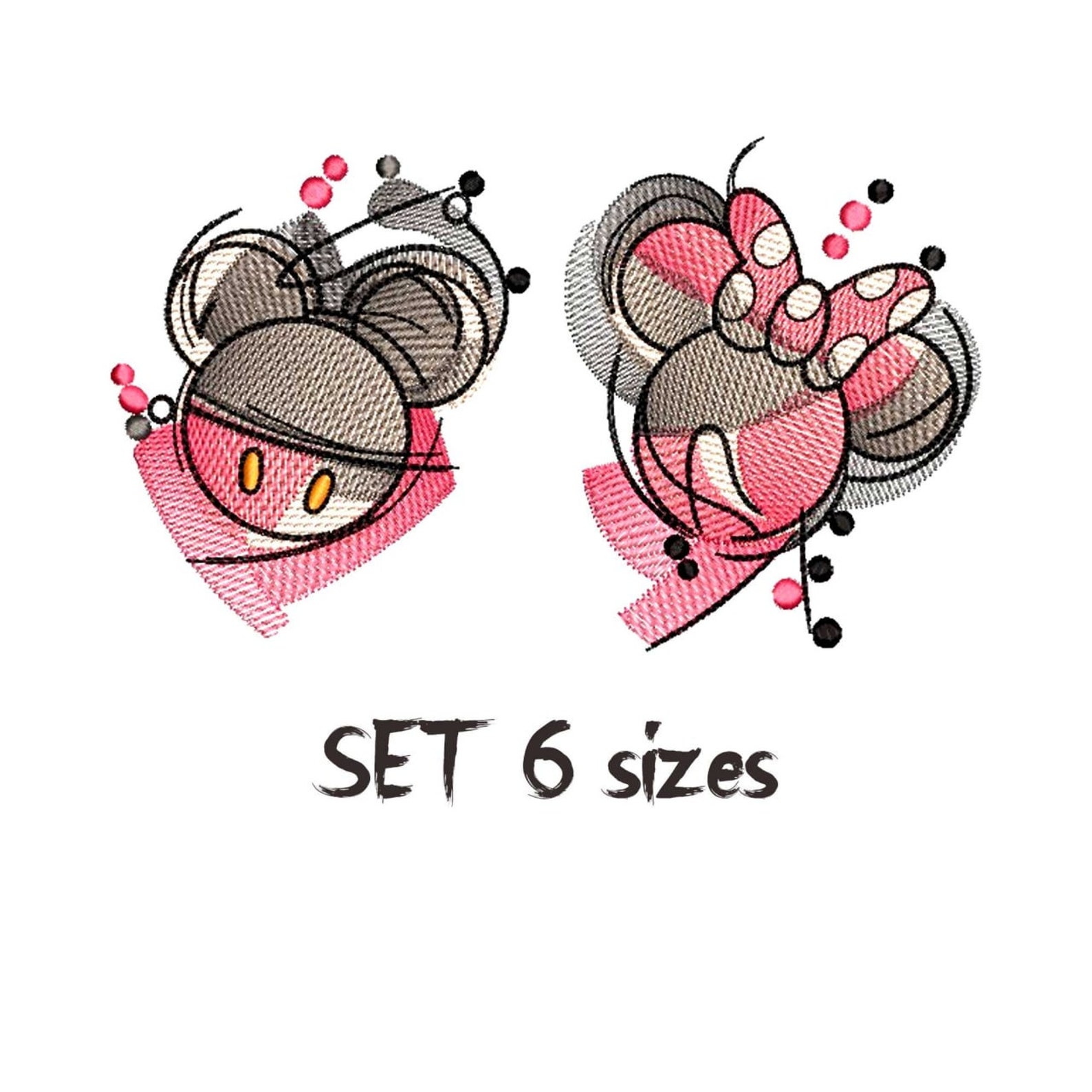 Mouse Embroidery Designs, Girl and Boy Embroidery Design - Etsy