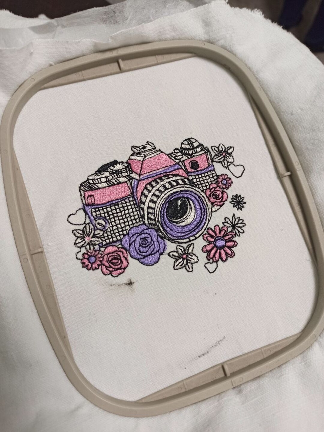 Flowers Embroidery Design, Camera Embroidery Designs - Etsy