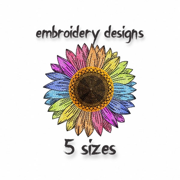 Sunflower Embroidery - Etsy