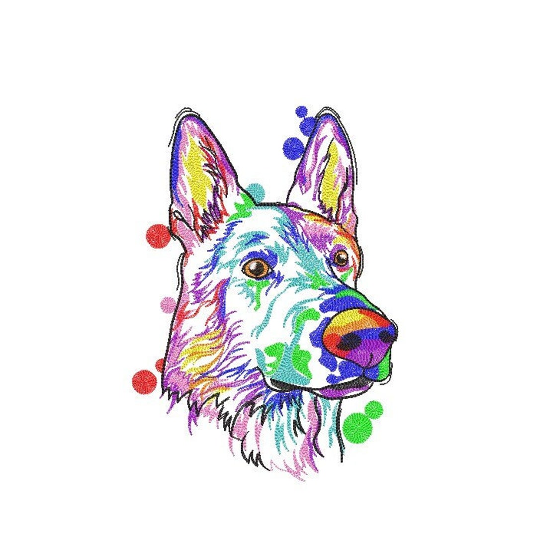 Shepherd Embroidery Design, Embroidery Designs Dog - Etsy
