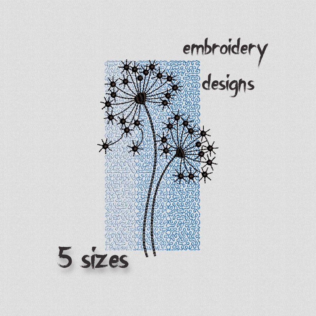 Dandelions Embroidery Design Flowers Embroidery Designs - Etsy