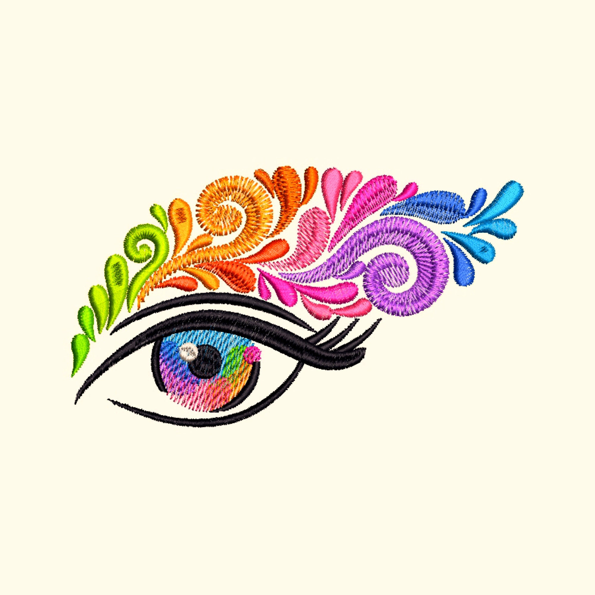 Embroidery Design Rainbow, Embroidery Designs Eye - Etsy