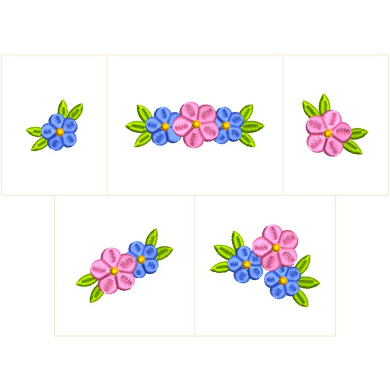 Flower Embroidery Designembroidery Designs Mini Flowers Set - Etsy