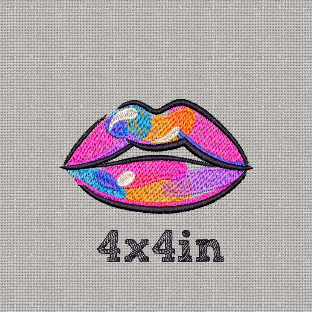 Lips Embroidery Design Machine Embroidery Cosmetics Design Embroidery ...