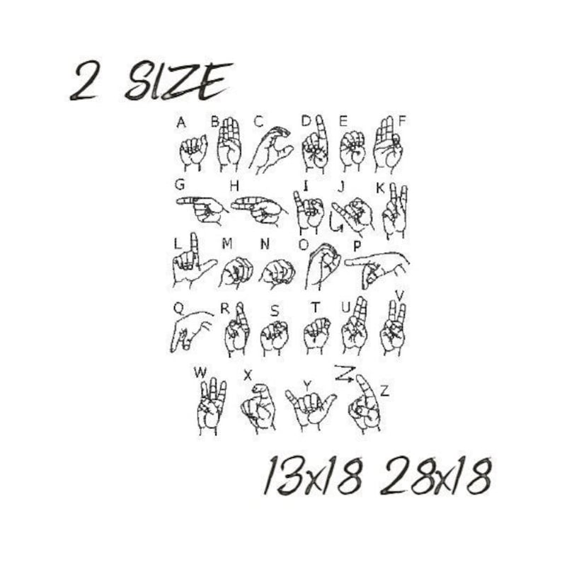 Hand Embroidery Design, Deaf Embroidery Designs ASL - Etsy