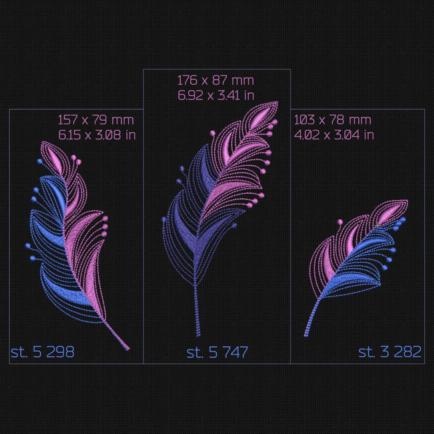 Embroidery Design Rainbow Embroidery Designs Feather - Etsy