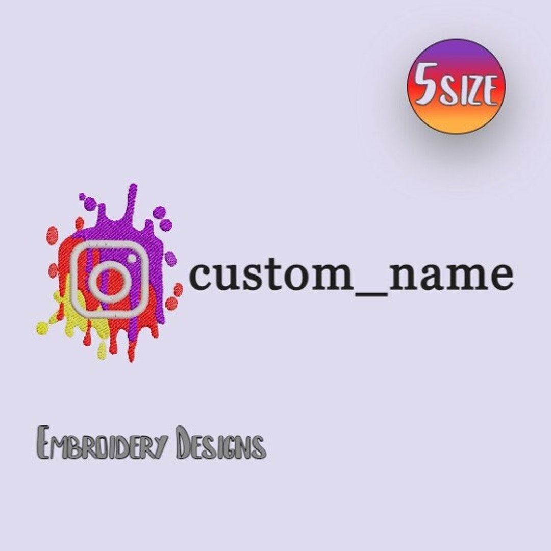 Instagram Embroidery Design, Embroidery Designs Custom Name - Etsy