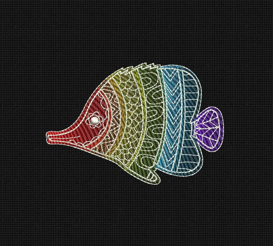 Embroidery designs Marine fish machine embroidery ocean sea | Etsy