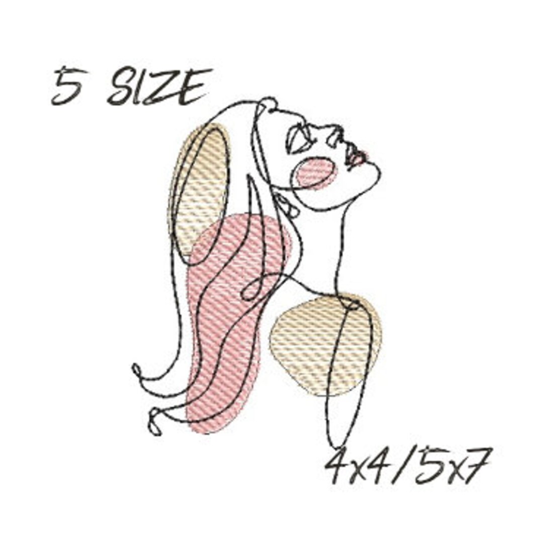 Woman Embroidery Designs, Face Embroidery Design Watercolor - Etsy
