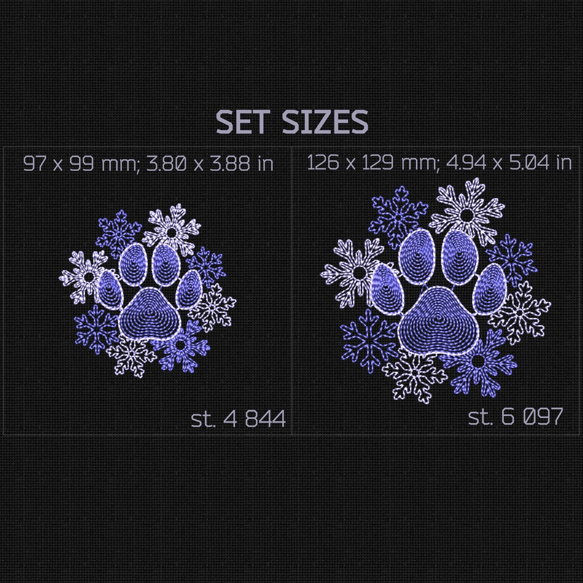Paw Print Embroidery Design Snowflake Embroidery Designs - Etsy Canada