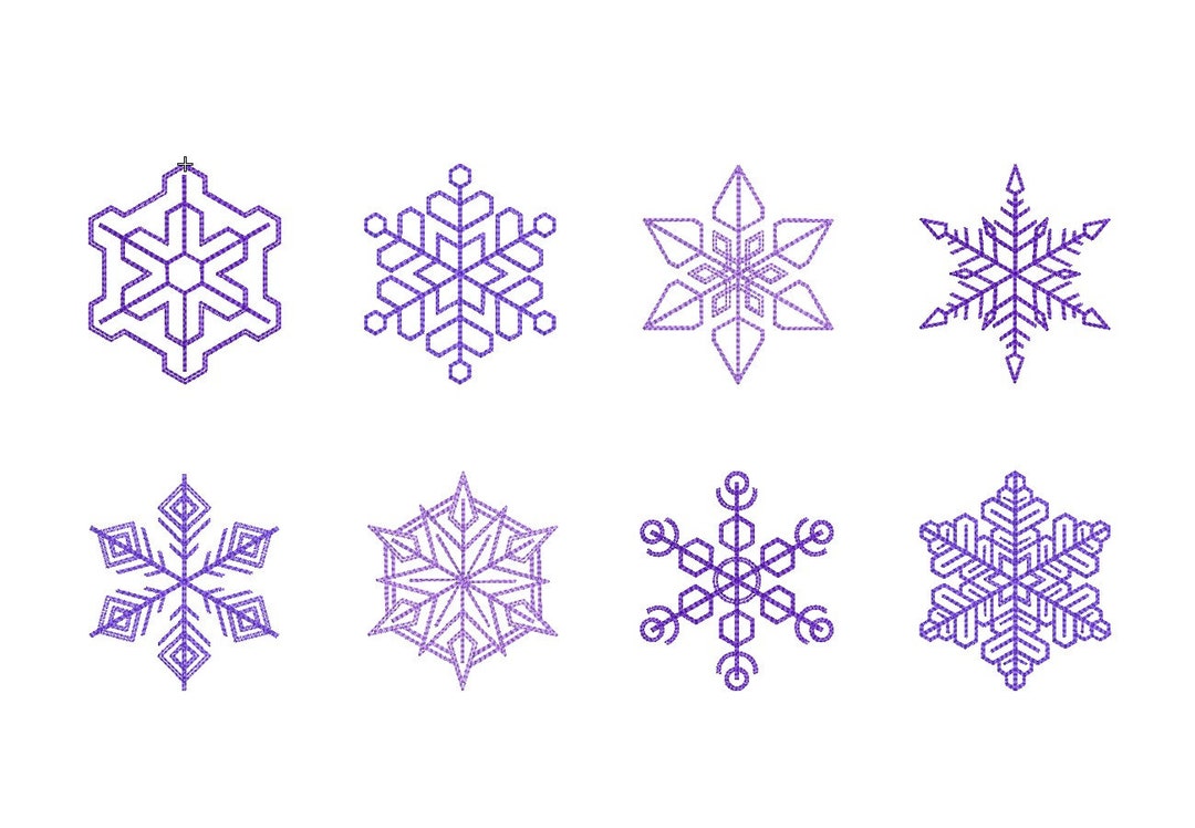 Snowflake Embroidery Design Snow Embroidery Designs - Etsy