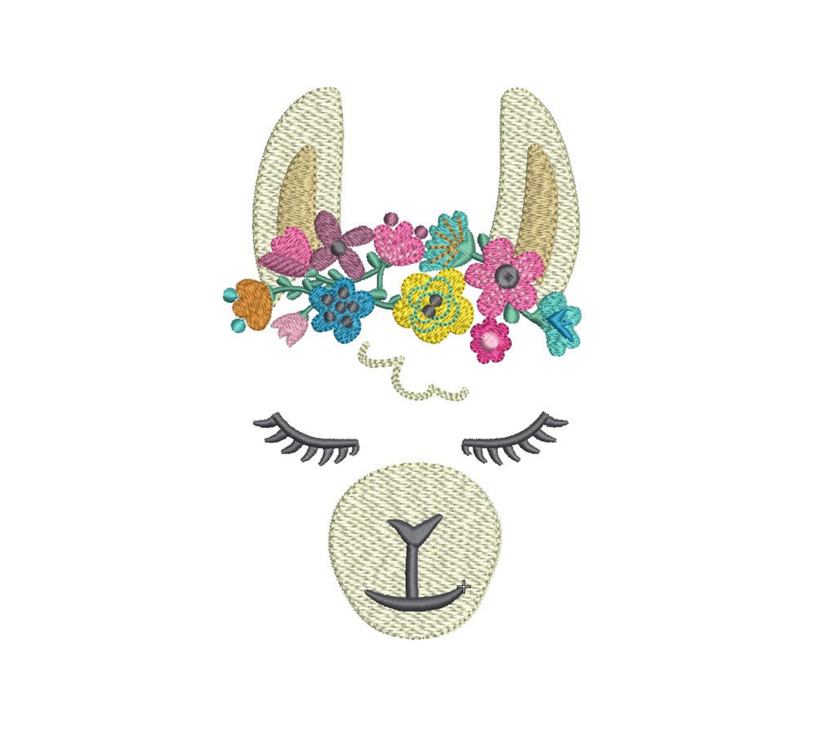 Llama Embroidery Design Animal Embroidery Designs Flower | Etsy