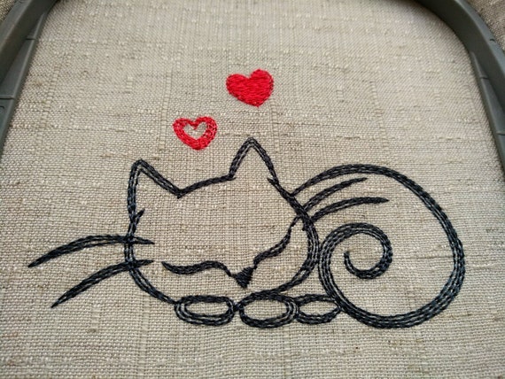 Cat Embroidery Design Embroidery Designs Pet - Etsy