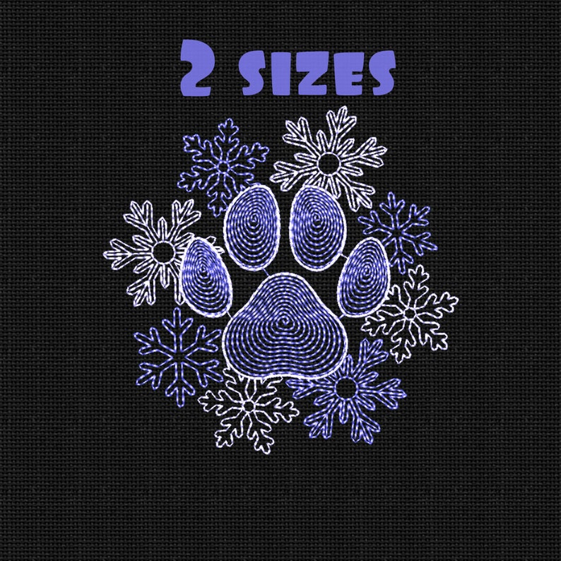 Paw Print Embroidery Design Snowflake Embroidery Designs - Etsy