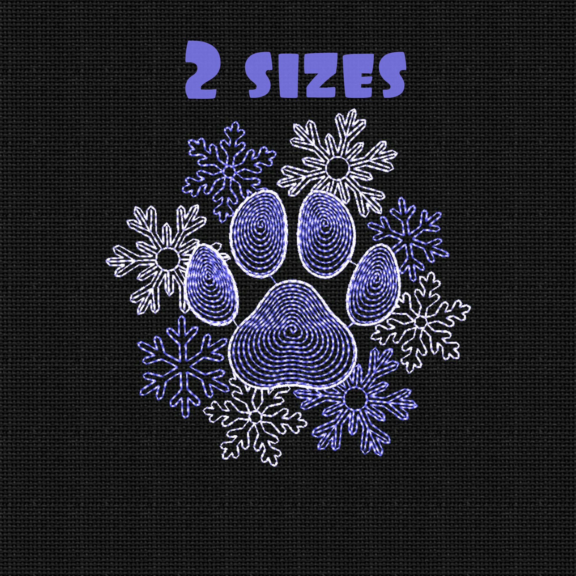 Paw Print Embroidery Design Snowflake Embroidery Designs | Etsy