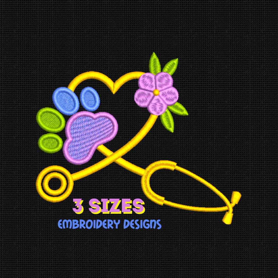 Embroidery Design Paw, Embroidery Designs Medical - Etsy