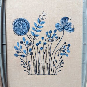 Embroidery Design Flowers, Embroidery Designs Field Grass - Etsy