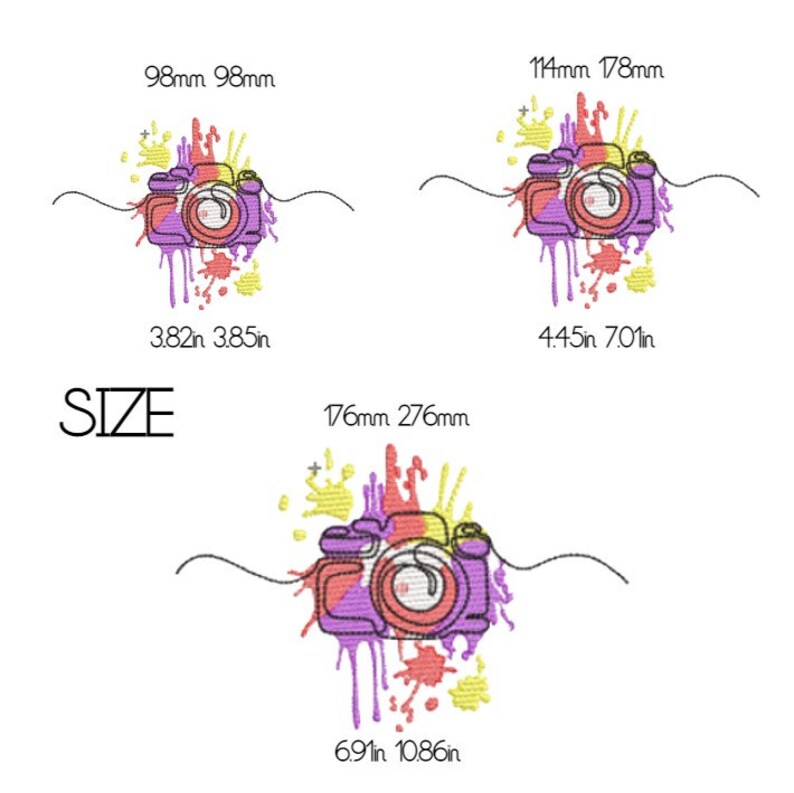 Camera Embroidery Design Embroidery Designs Watercolor - Etsy