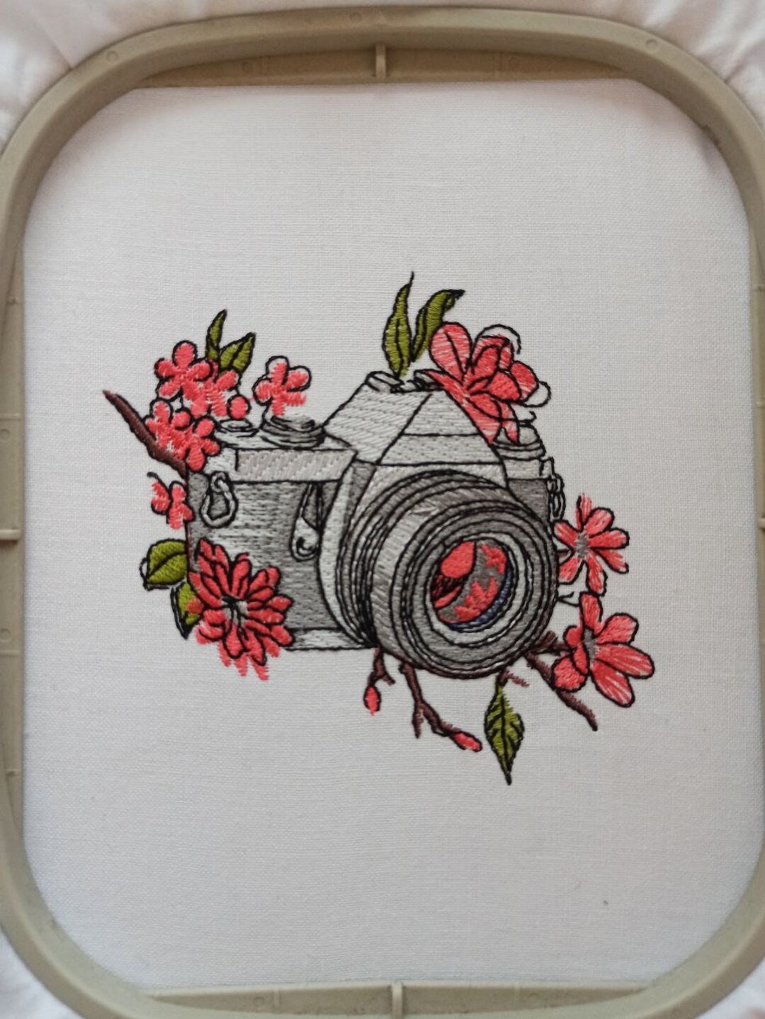 Flowers Embroidery Design, Camera Embroidery Designs - Etsy