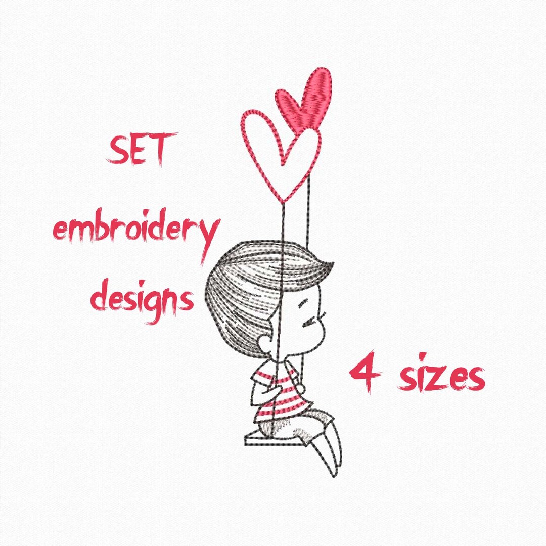 Boy Embroidery Design, Heart Embroidery Designs - Etsy