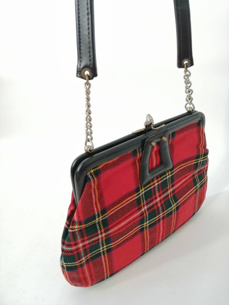 Tartan Bag Vintage Tartan Plaid Bag Fabric Bag Scottish - Etsy