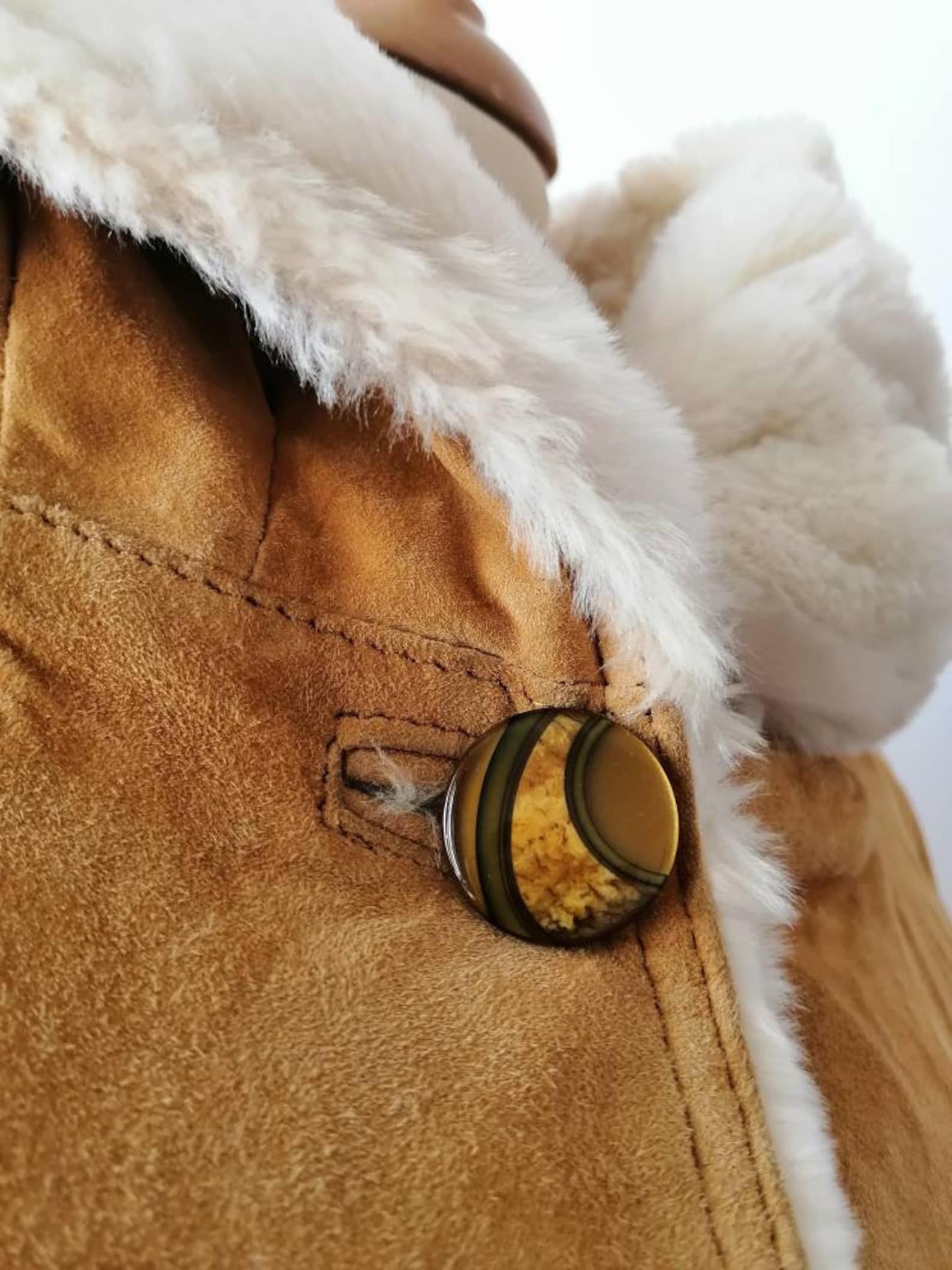 Shearling Coat, Vintage Sheep Skin Coat, Faux Fur Coat, Winter Coat ...