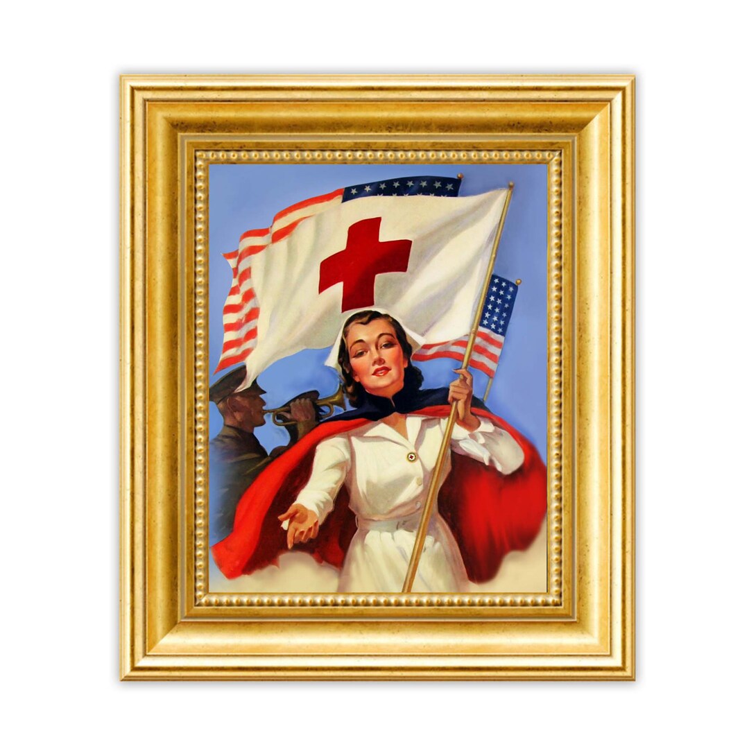 Patriotic Wall Art, American Red Cross, Patriotic Home Decor ...