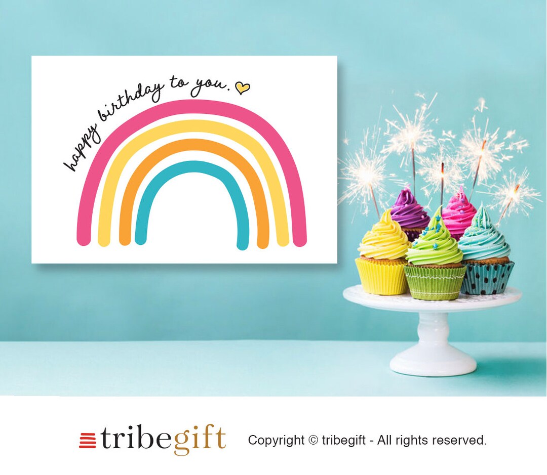 Rainbow Poster, Birthday Party, Sign, 13x19, PRINTED PRODUCT, Rainbow ...