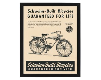 Vintage Bike Poster | Etsy