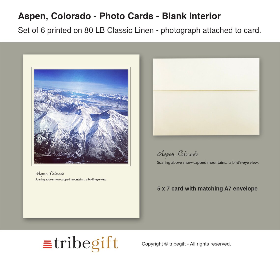 Aspen Photo Note Cards, Set of 6, PRINTED PRODUCT, All Occasion Cards ...